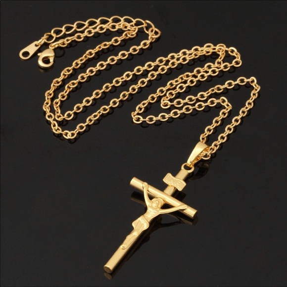 Accessories | New 18k Gold Cross Chain For Men Women | Poshmark